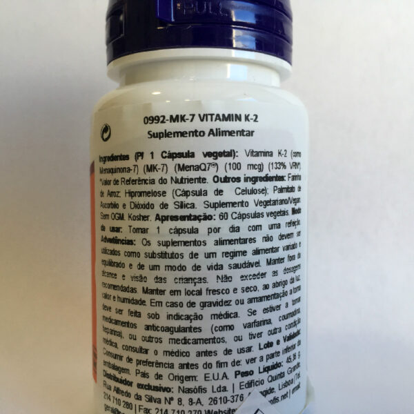 Vitamin K2 (MK-7) 100mcg | NOW | 60 capsules | osteopenia ...